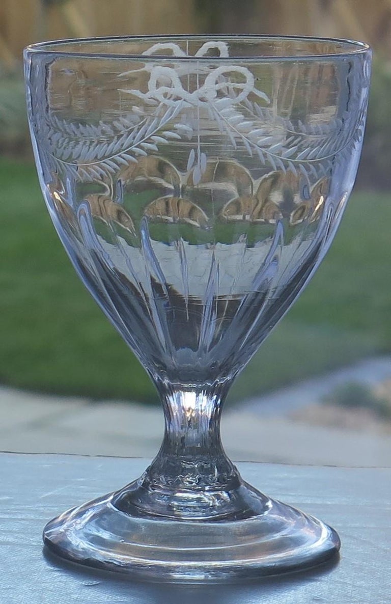 Georgian Rummer Drinking Glass Engraved Handblown Lead Glass, English ...