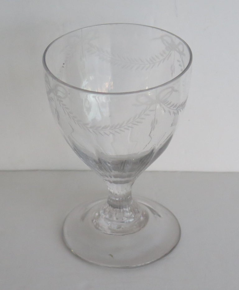 Georgian Rummer Drinking Glass Engraved Handblown Lead Glass, English ...