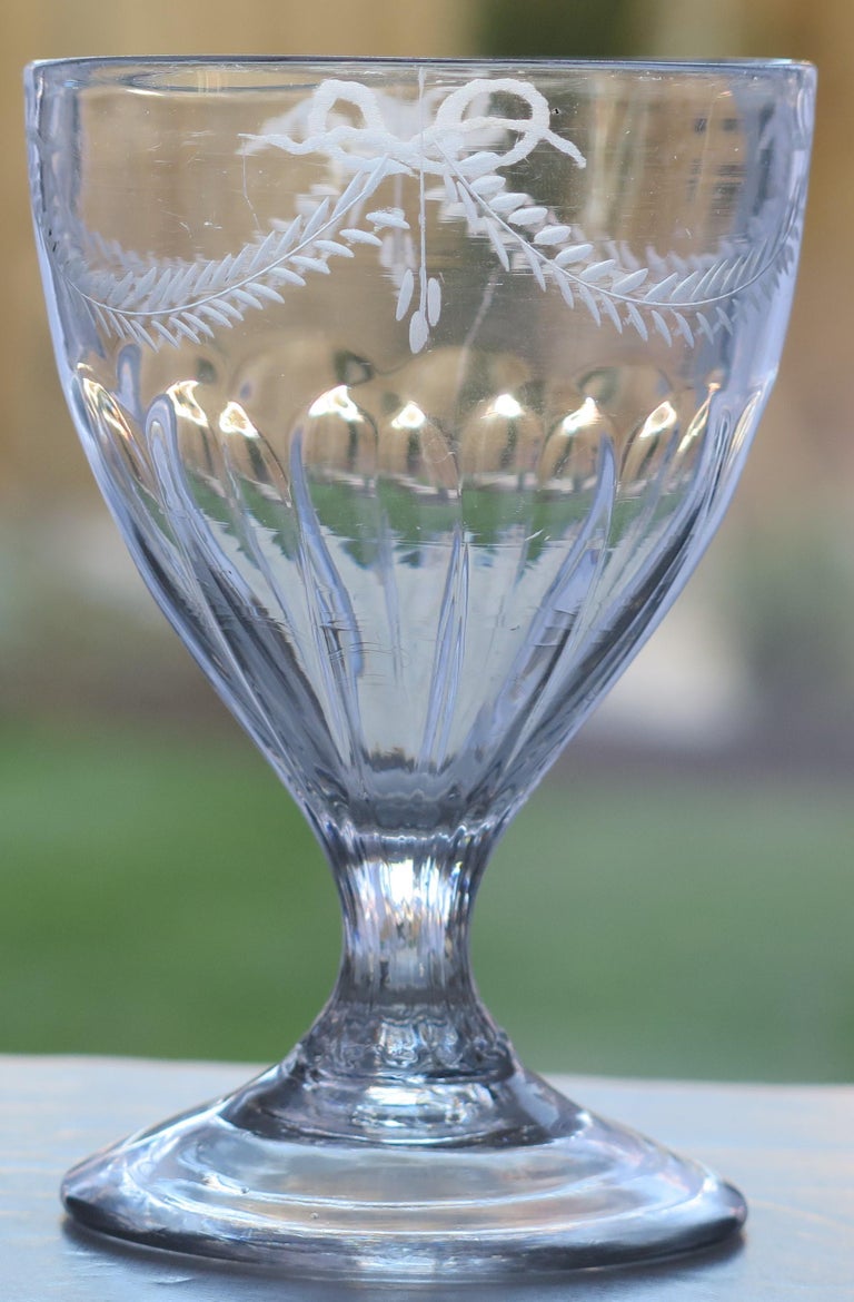 Georgian Rummer Drinking Glass Engraved Handblown Lead Glass, English ...