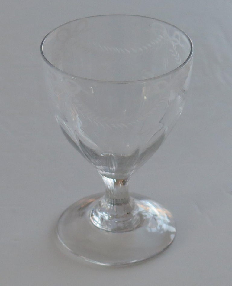 Georgian Rummer Drinking Glass Engraved Handblown Lead Glass, English ...
