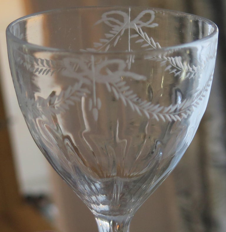 Georgian Rummer Drinking Glass Engraved Handblown Lead Glass, English ...