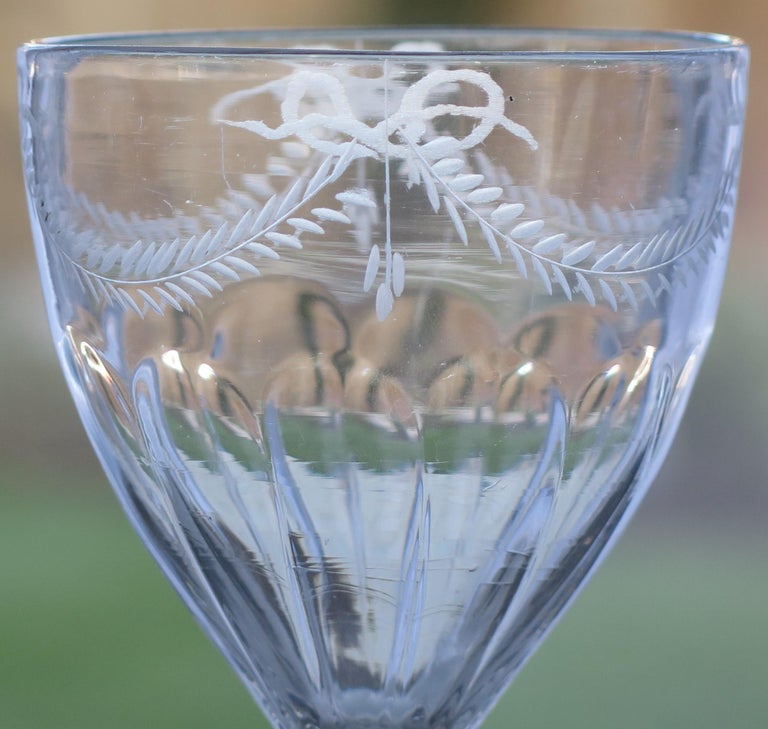 Georgian Rummer Drinking Glass Engraved Handblown Lead Glass, English ...