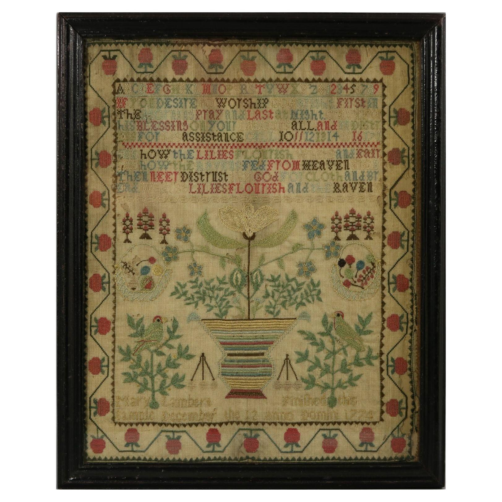 Antique Sampler, 1838, by Maryann Sanders at 1stDibs