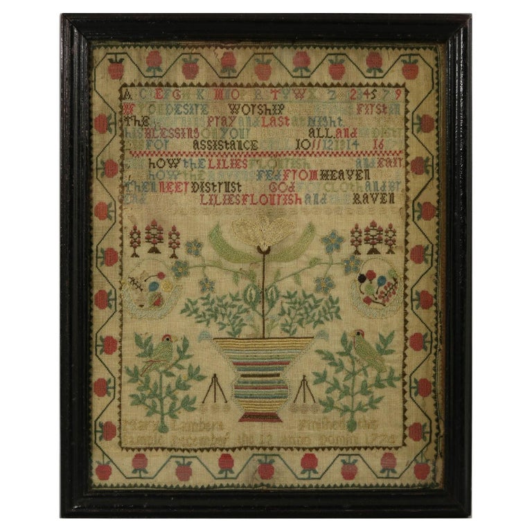 Georgian Sampler, 1774, by Mary Lambert For Sale at 1stDibs