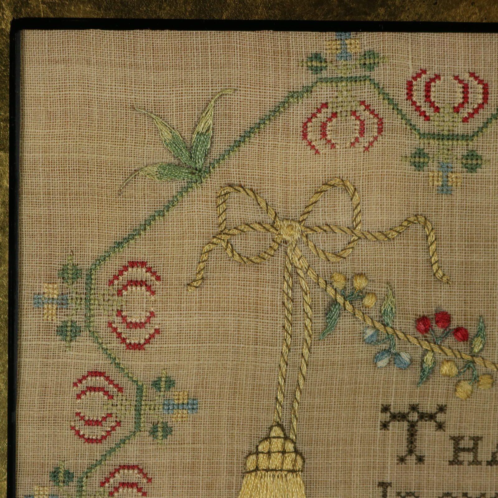 Georgian Sampler, 1810, by Mary Peers with Country Scene at 1stDibs