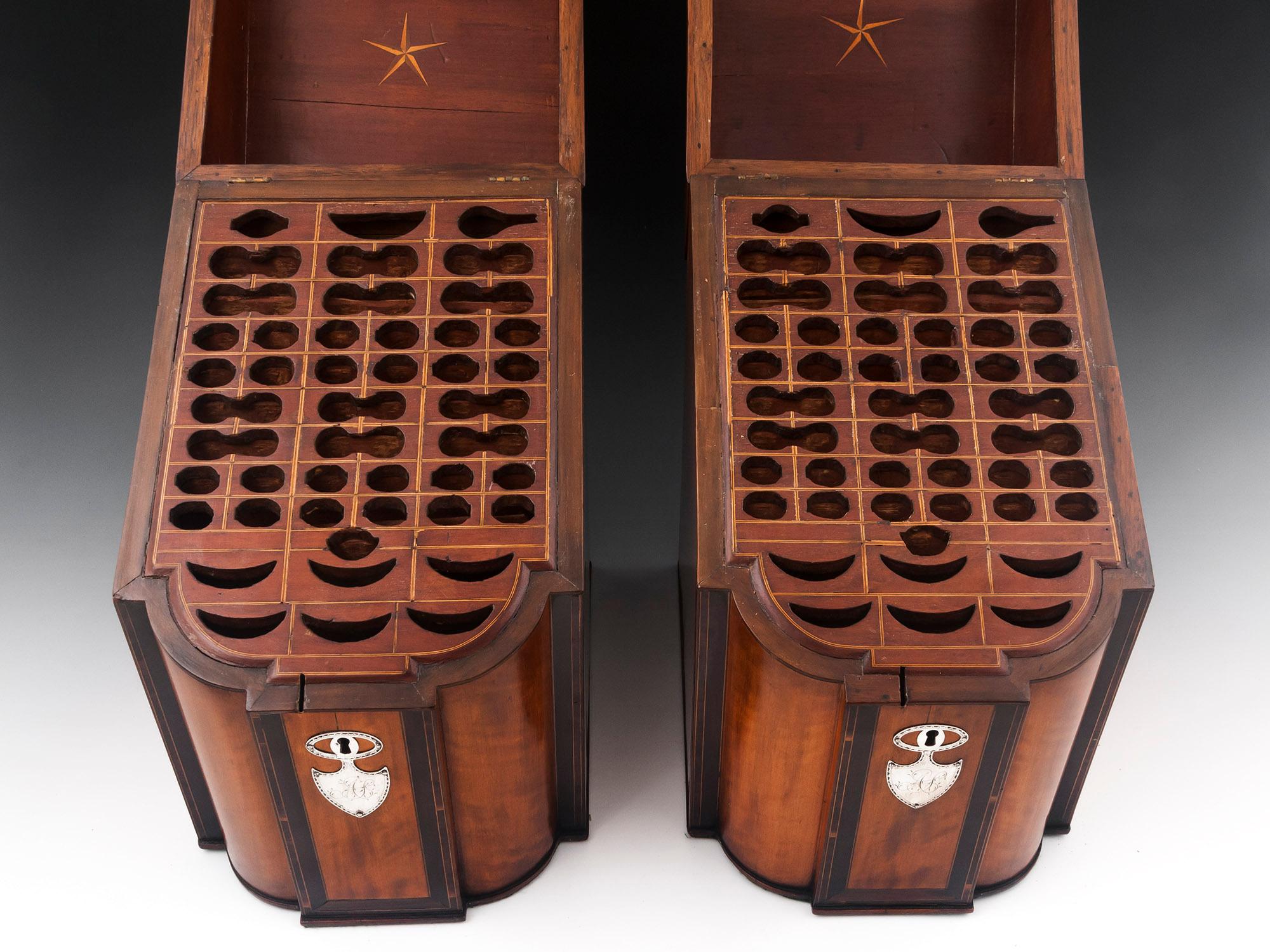 Georgian Satinwood Cutlery Knife Boxes For Sale at 1stDibs