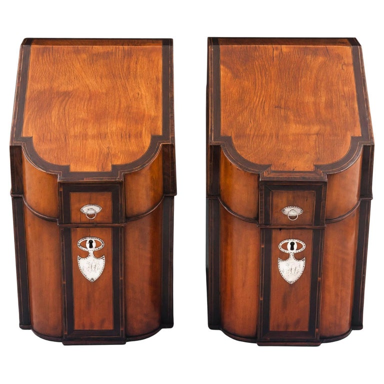 Georgian Satinwood Cutlery Knife Boxes For Sale at 1stDibs