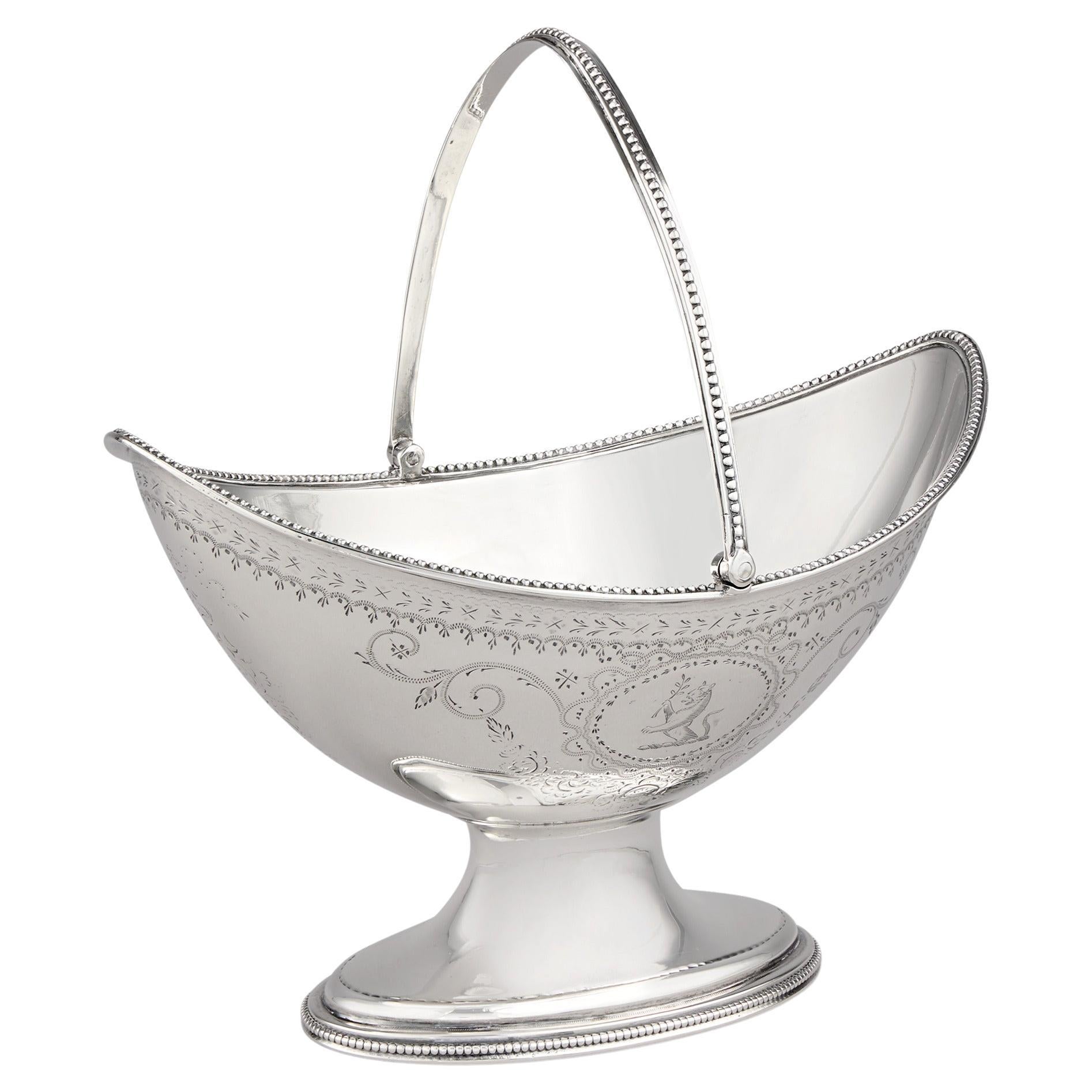 Antique Sterling Silver Sugar Basket by Thomas Wheatley, 1833 For Sale ...