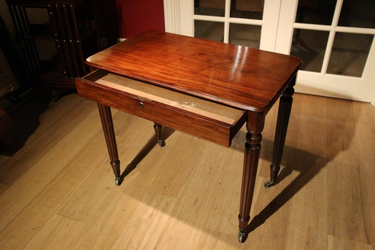 Georgian Small Mahogany Writing Table with One Drawer at 1stDibs