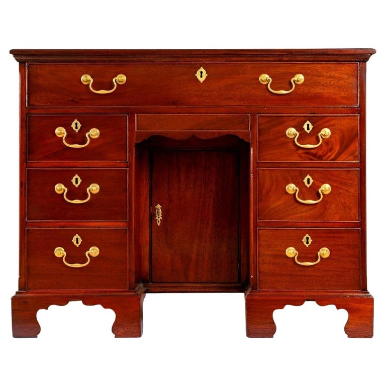 Georgian Solid Mahogany Desk Says Knee - Late Eighteenth Century For ...