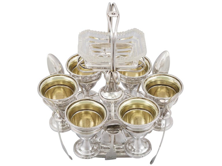 Georgian Sterling Silver Egg Cruet Set for Six Persons at 1stDibs