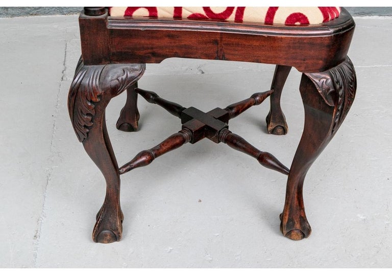 Georgian Style Antique Carved Corner Chair For Sale at 1stDibs