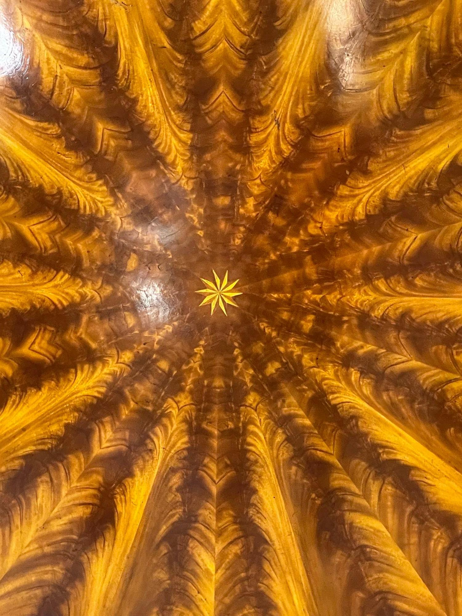 Georgian Style Circular Sunburst Center Table, Flame Mahogany ...