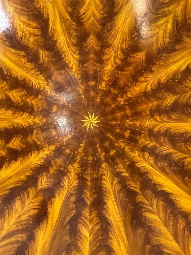 Georgian Style Circular Sunburst Dining / Center Table, Flame Mahogany ...