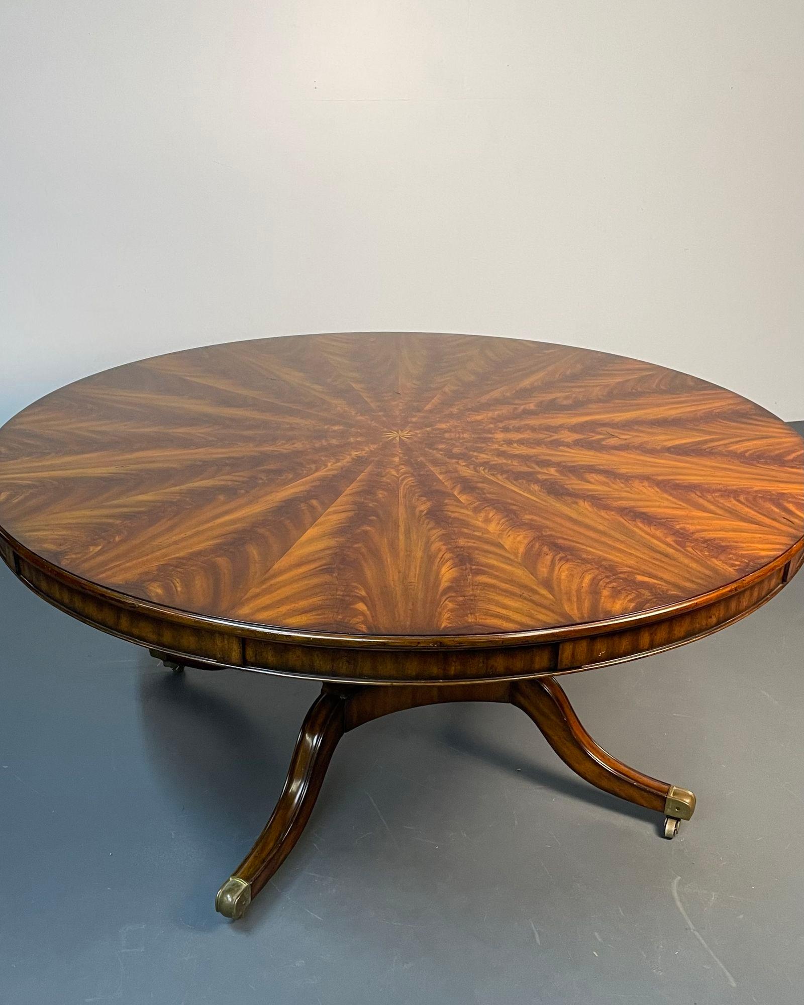 Georgian Style Circular Sunburst Center Table, Flame Mahogany ...