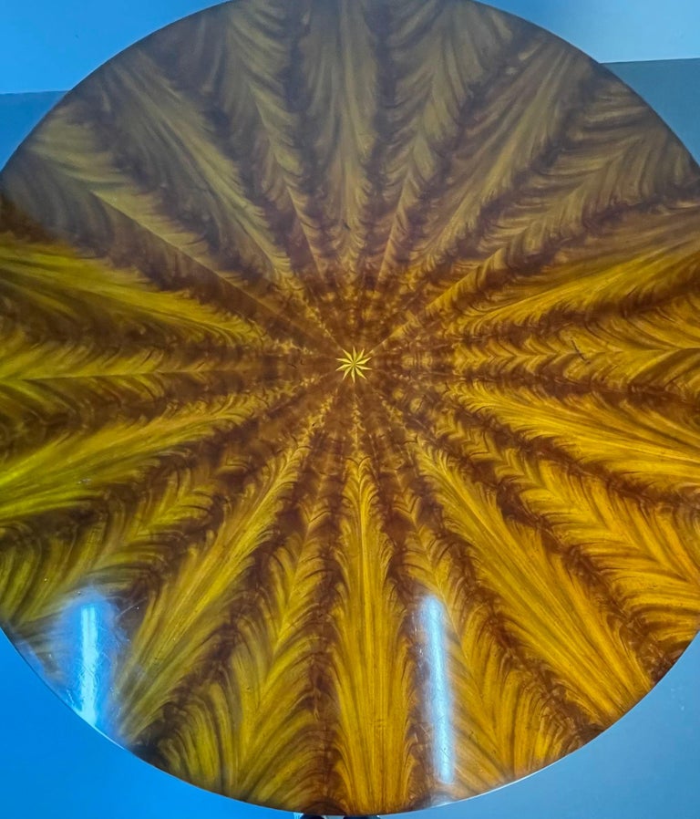 Georgian Style Circular Sunburst Dining / Center Table, Flame Mahogany ...