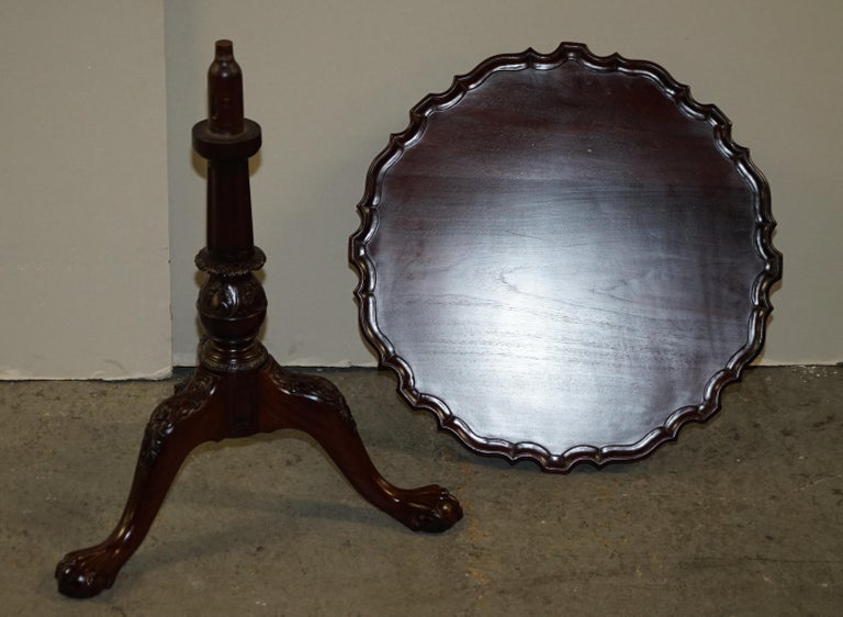 Georgian Style Hardwood Tilt Top Tripod Table With Claw and Ball Feet ...