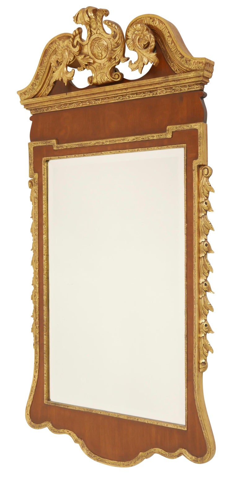 Georgian Style Mahogany and Giltwood Mirror For Sale at 1stDibs