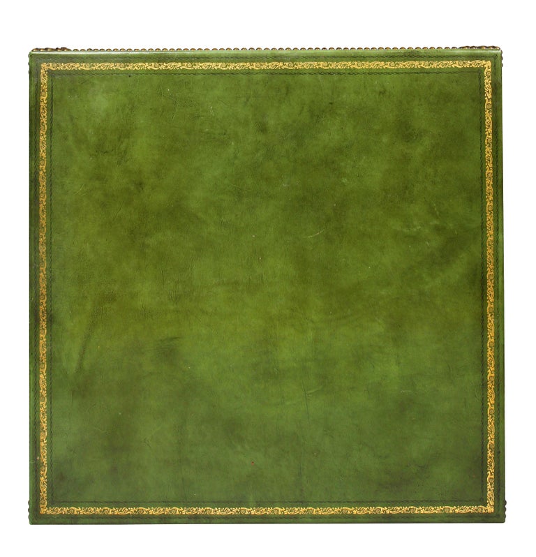 Georgian Style Mahogany and Green Leather Card Table and Four Chairs at ...