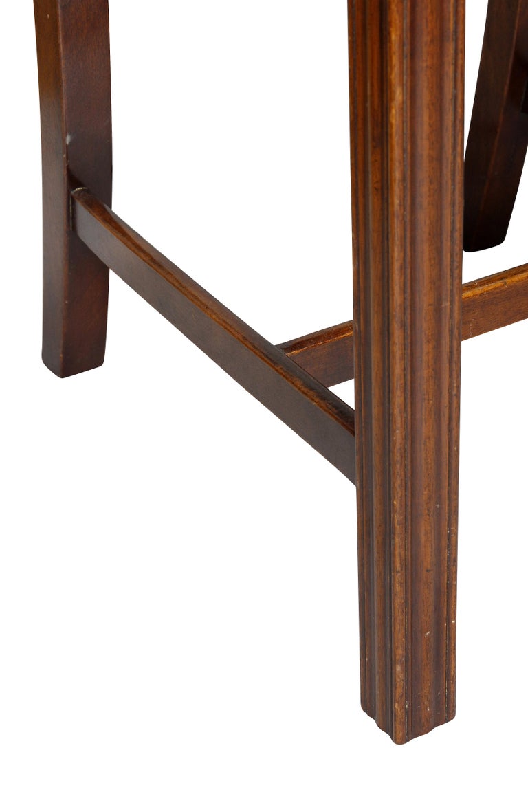 Georgian Style Mahogany and Green Leather Card Table and Four Chairs at ...