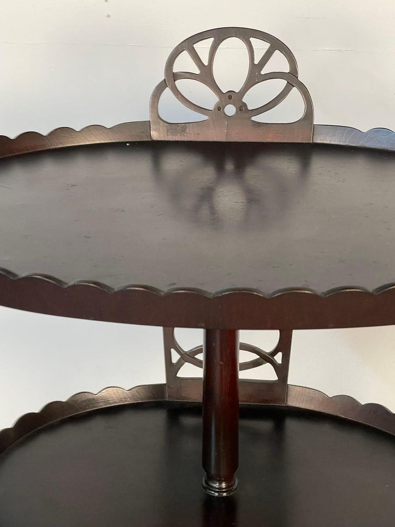 Georgian Style Mahogany Tri-Shelf Desert Stand / Dining Room Accent ...