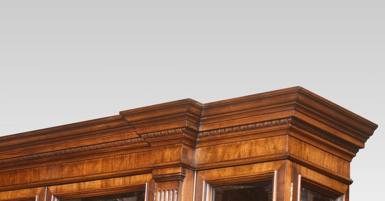 Georgian Style Walnut Breakfront Display Cabinet at 1stDibs