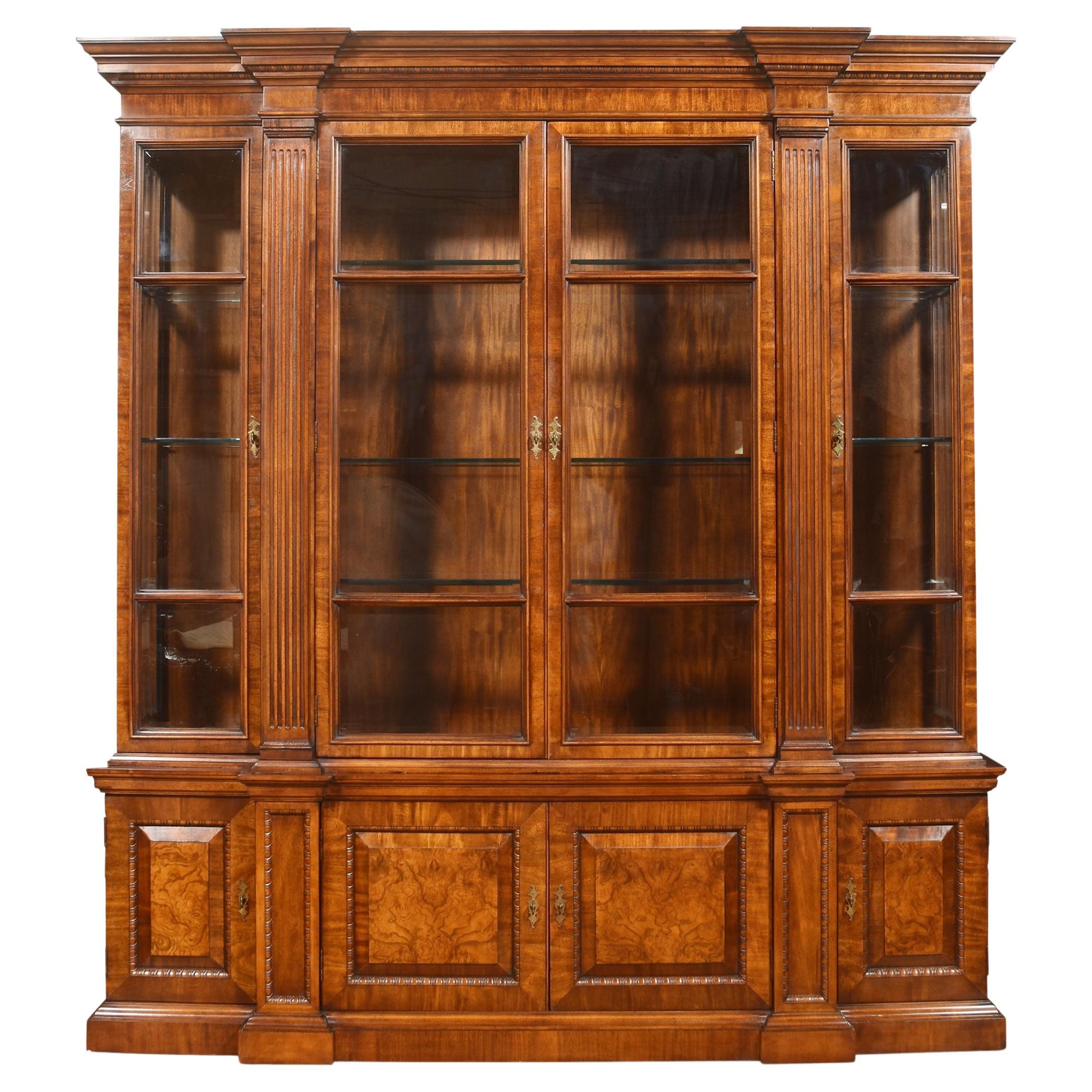 Georgian Style Breakfront Display Cabinet For Sale at 1stDibs