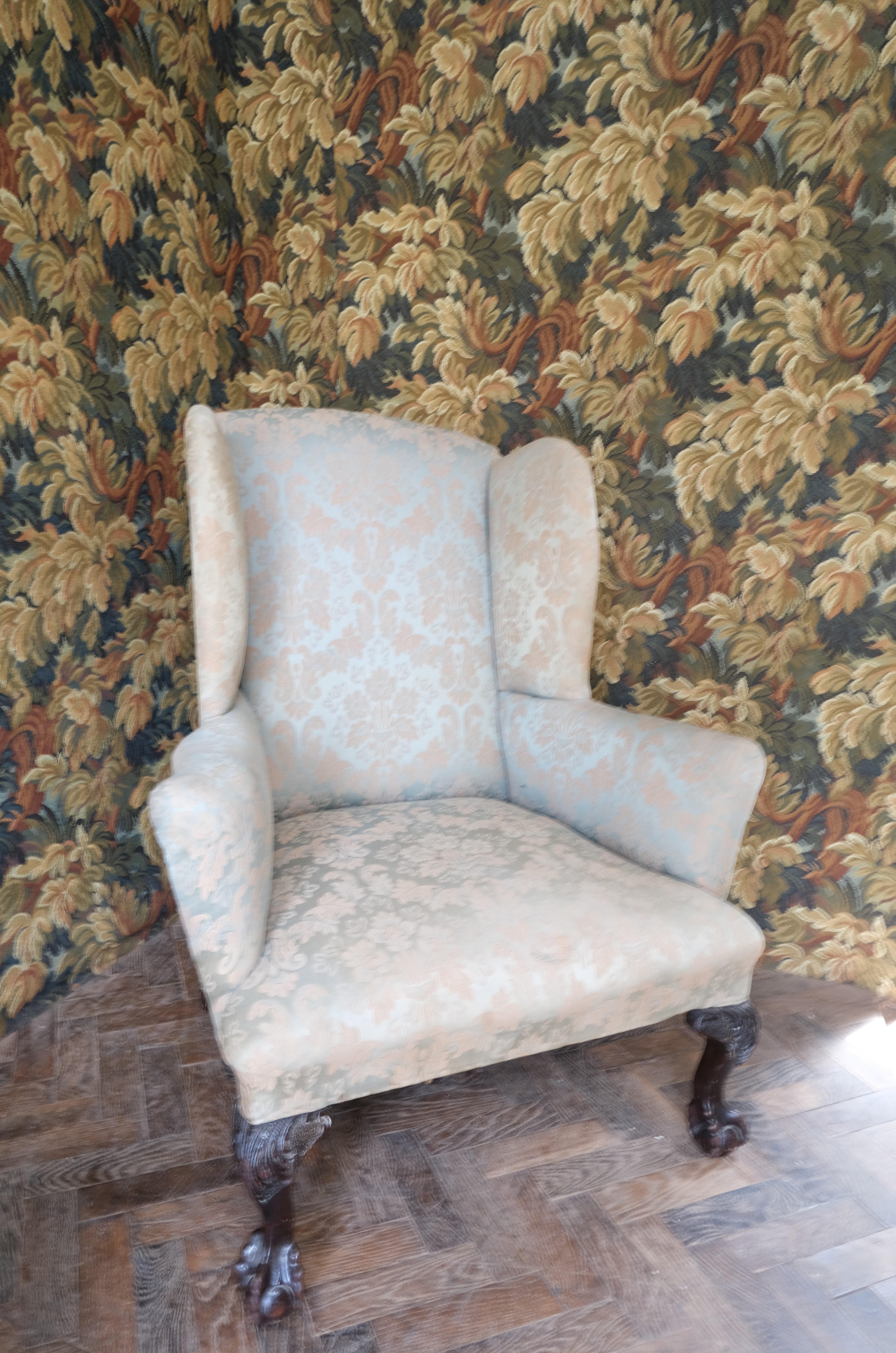 Georgian style wing chair For Sale at 1stDibs