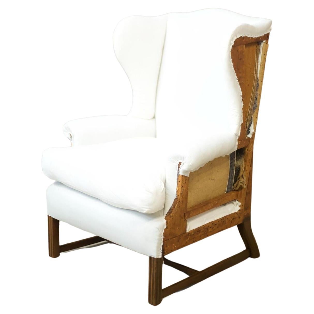 19th century Georgian style wingback armchair For Sale at 1stDibs