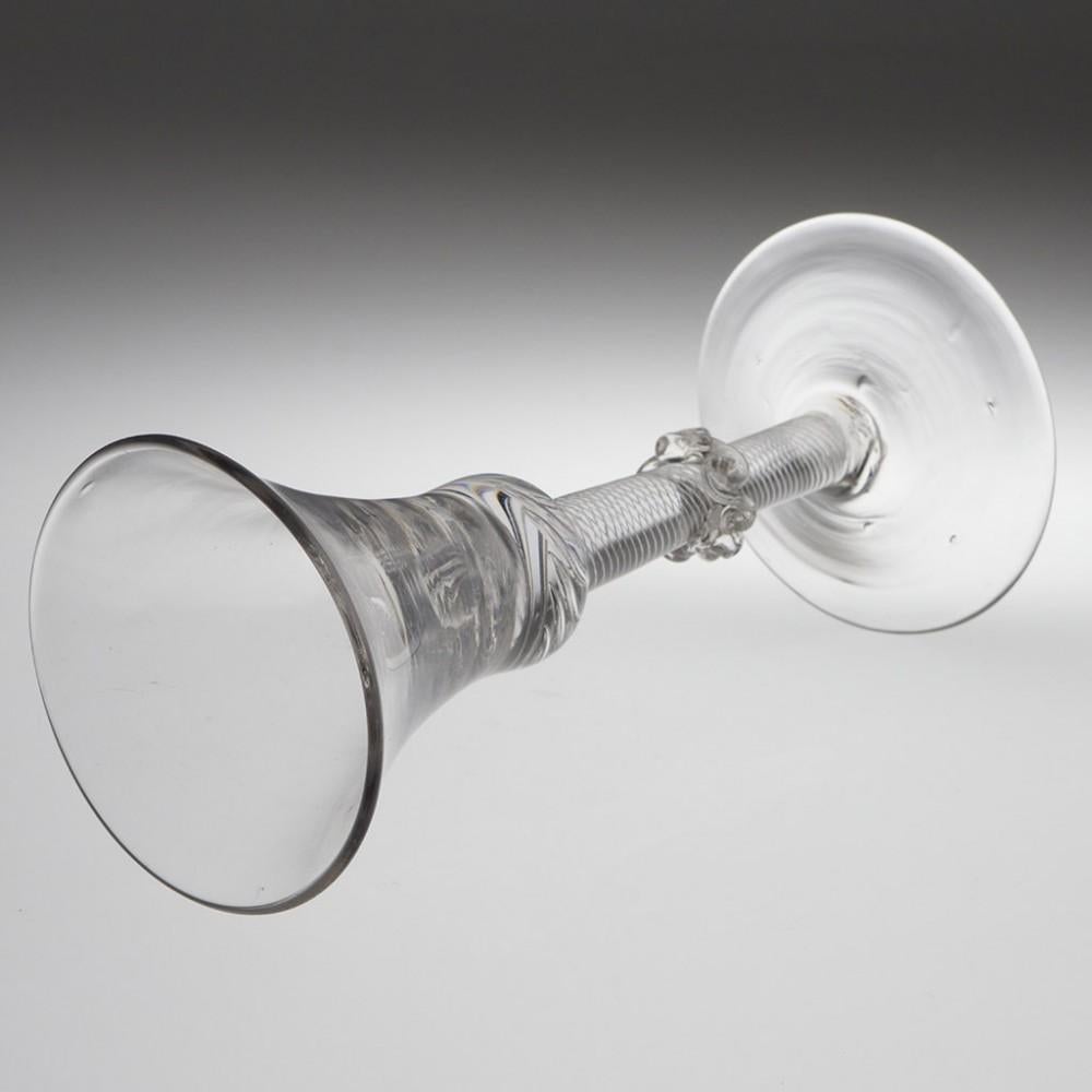 Georgian Vermicular Collar Air Twist Wine Glass c1750 For Sale at 1stDibs