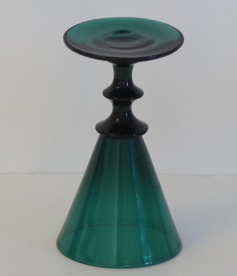 Georgian Wine Glass Bristol Green Conical Bowl Knoped Stem, English ...