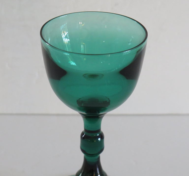 Georgian Wine Glass Bristol Green Rare Cylinder and Basal Knop, English ...