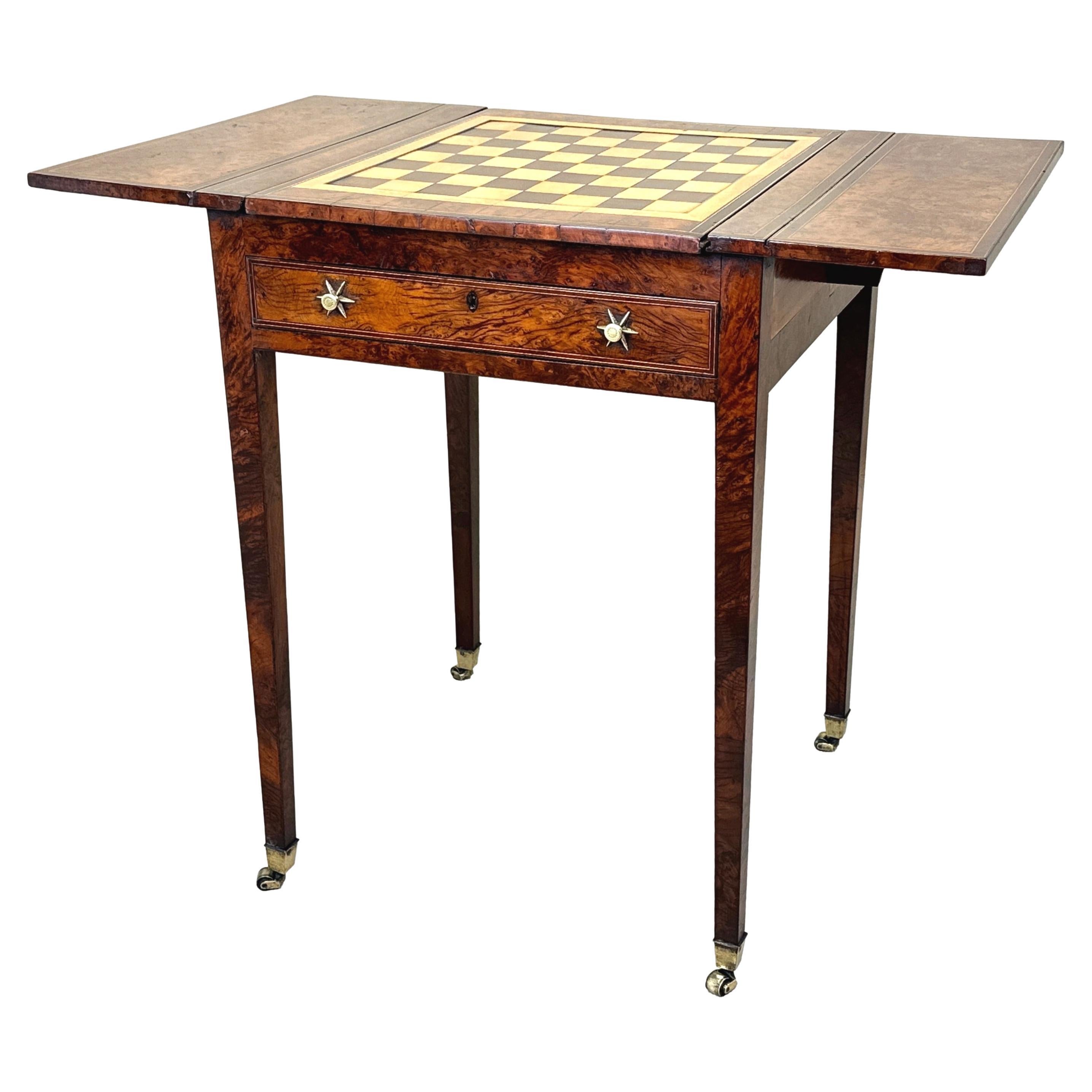 Antique Irish Killarney Yew Inlaid Chess Top Games Occasional Table at ...
