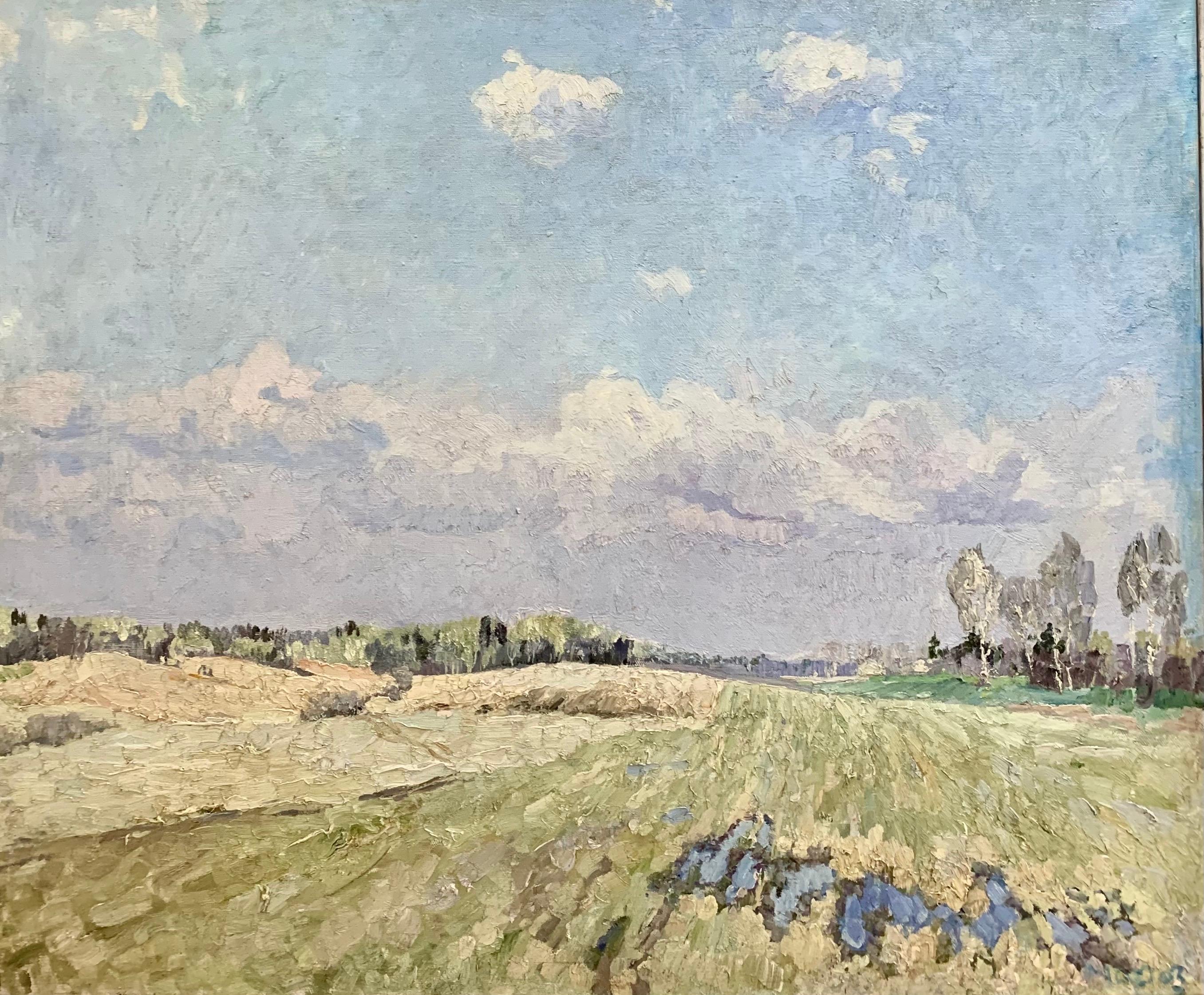 Georgij Moroz - "Winter" Snow, Snowfall, mountain, winter Oil cm. 85 x ...