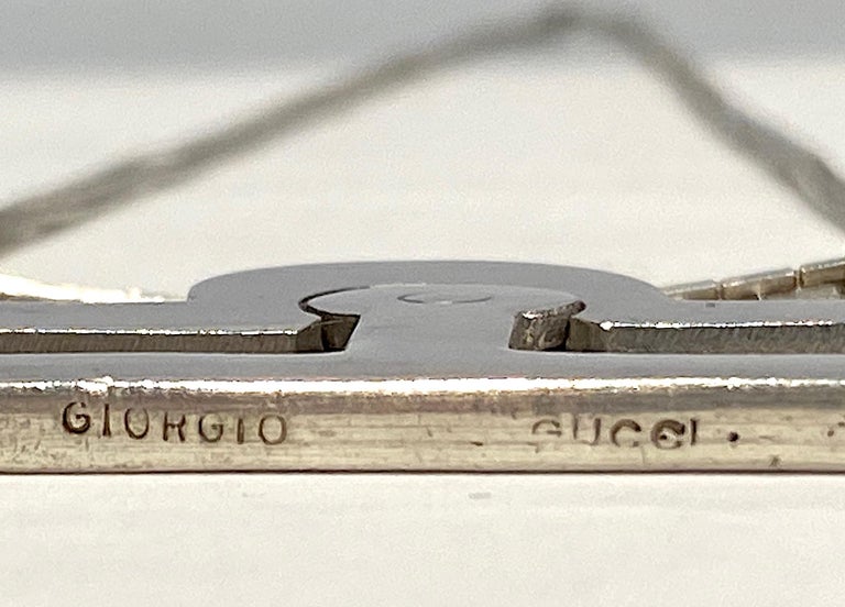 Georgio Gucci Silver Pendant Necklace, 1970s at 1stDibs