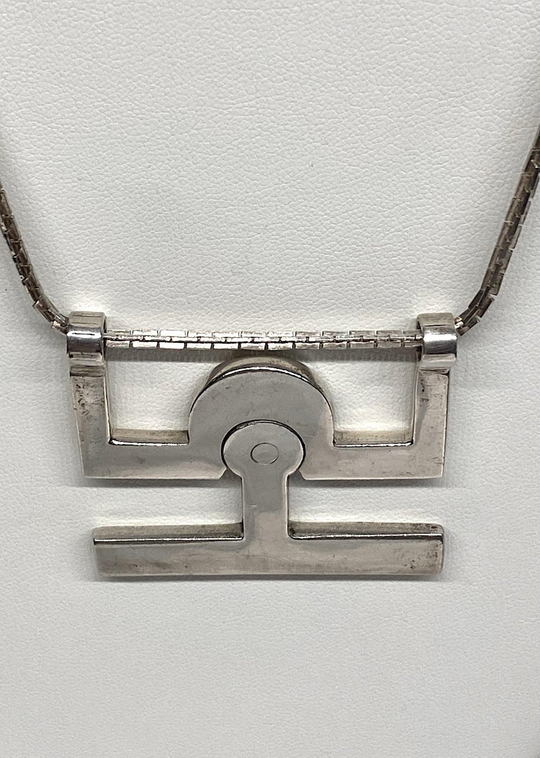 Georgio Gucci Silver Pendant Necklace, 1970s at 1stDibs