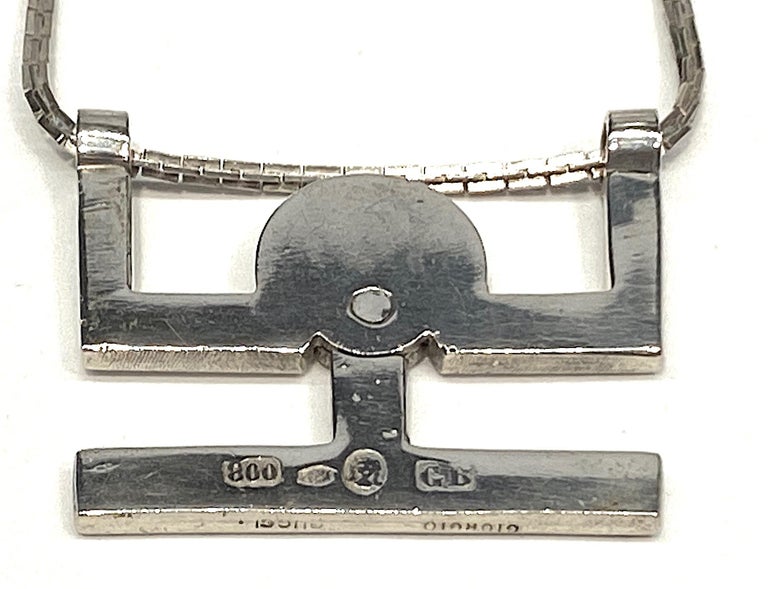 Georgio Gucci Silver Pendant Necklace, 1970s at 1stDibs