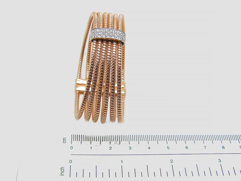 Georgios Collections 18 Karat Rose and White Gold Diamond Flexi Cuff ...