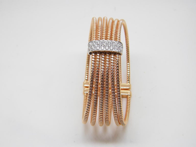 Georgios Collections 18 Karat Rose and White Gold Diamond Flexi Cuff ...