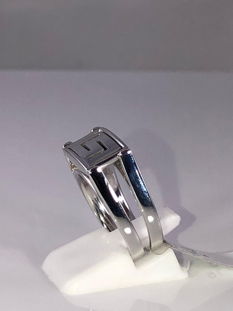 Georgios Collections 18 Karat White Gold Diamond Reversible Greek Key ...