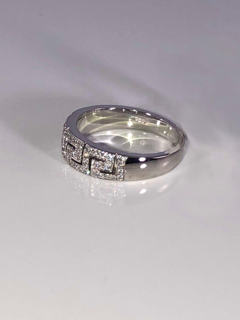 Georgios Collections 18 Karat White Gold Diamond the Greek Key Design ...