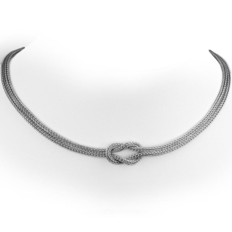 Georgios Collections 18 Karat White Gold Woven Hercules Knot Chain ...