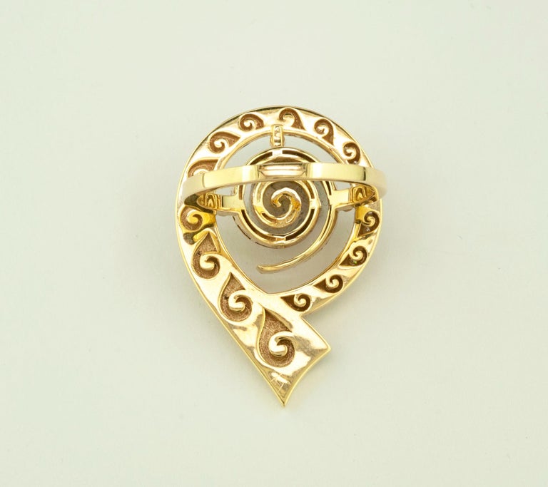 Georgios Collections 18 Karat Yellow Gold Diamond Blue Enamel Greek Key ...