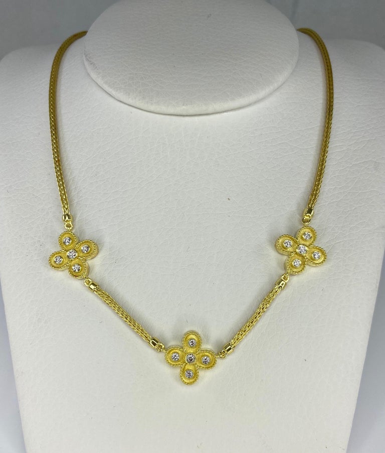 Georgios Collections 18 Karat Gelbgold Wende-Diamant-Kreuz-Seil ...