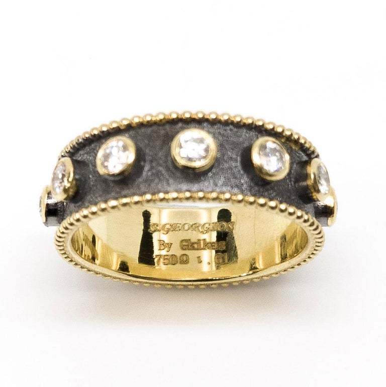 Georgios Collections 18Karat Gold and Rhodium Diamond Eternity Wedding ...