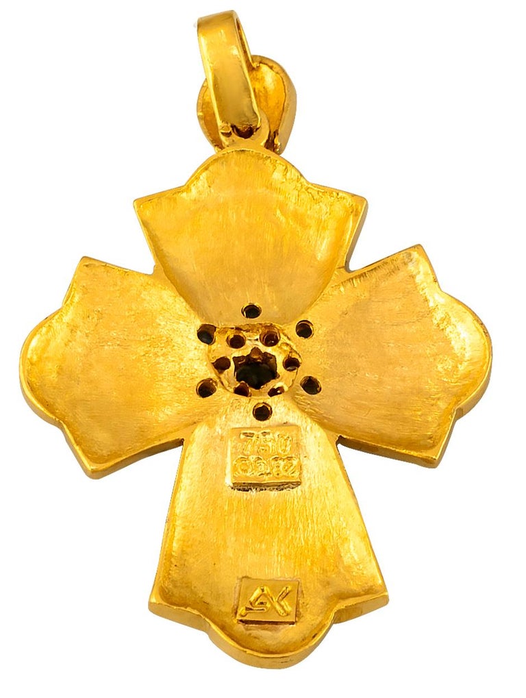 Georgios Collections Yellow Gold 18 Karat Diamond and Sapphire Two-Tone ...