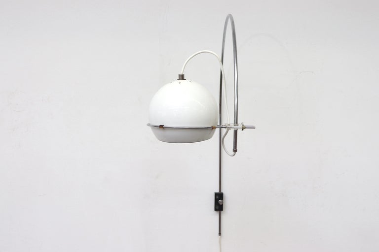 Gepo Arc Wall Lamp White and Chrome at 1stDibs