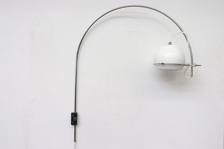 Gepo Arc Wall Lamp White and Chrome at 1stDibs