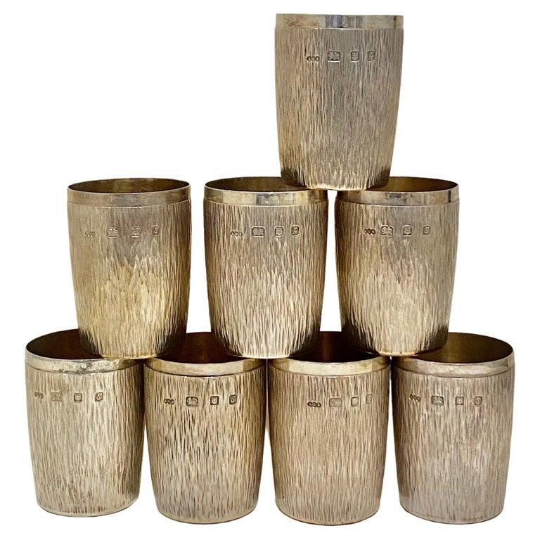 A Rare Set of 8 Gerald Benney, Elizabeth II Modernist Sterling Silver ...