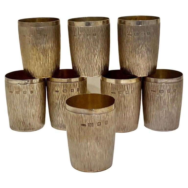 A Rare Set of 8 Gerald Benney, Elizabeth II Modernist Sterling Silver ...